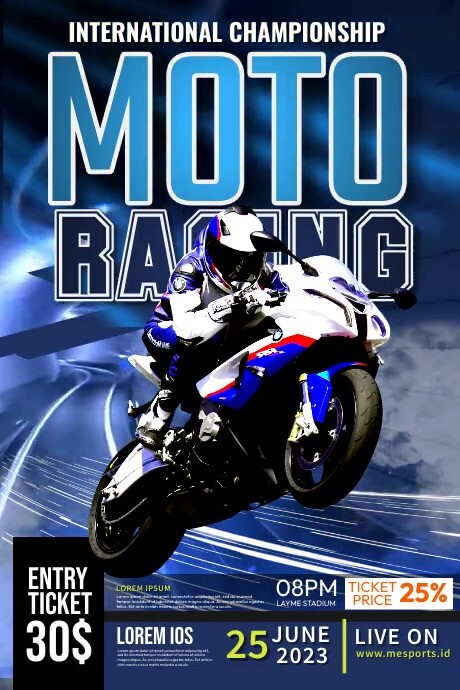 Moto Racing Blue Night Template | PosterMyWall