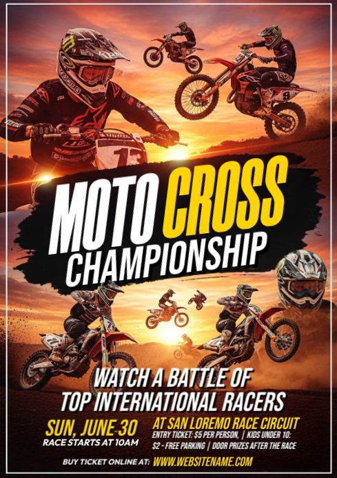 Motocross Championship A4 Template | PosterMyWall
