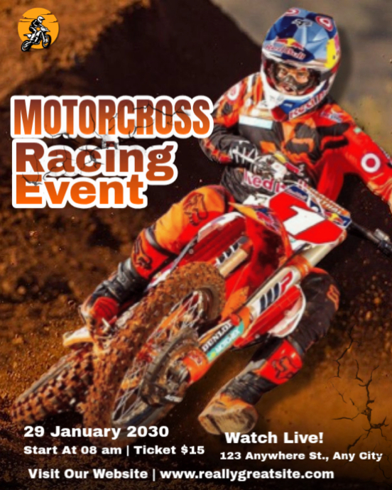 Motocross Tournament Event Poster Design | Extreme Dirt Bike Sports ...