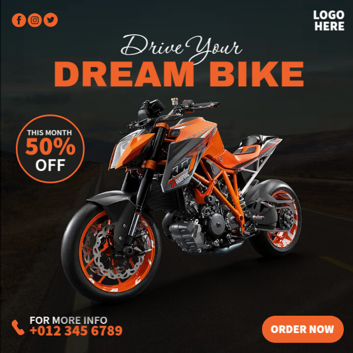 Plantilla de Motor Bike Ads | PosterMyWall