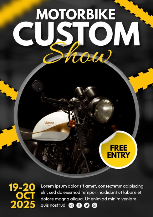 Motor Bike Custom Show Ads Template | PosterMyWall
