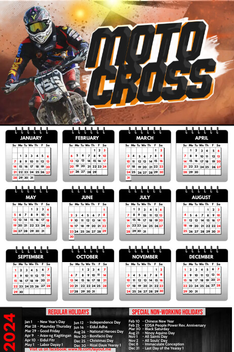 Copia de Motorcross Calendar | PosterMyWall