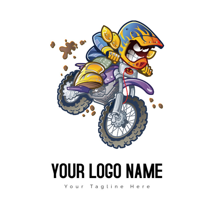 Modèle Motorcycle Cartoon Drawing Logo | PosterMyWall