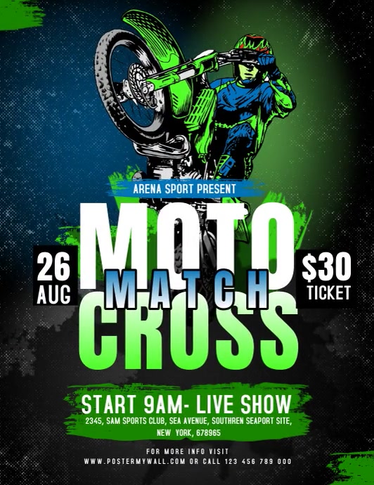 Motorcycle Race flyer, Moto cross Template | PosterMyWall