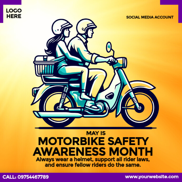 Copy of Motorcycle Safety Awareness Month | PosterMyWall