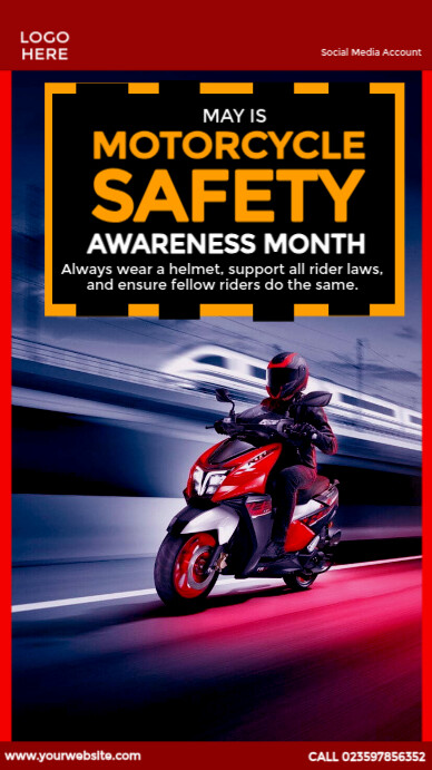 Copy of Motorcycle Safety Awareness Month Design | PosterMyWall