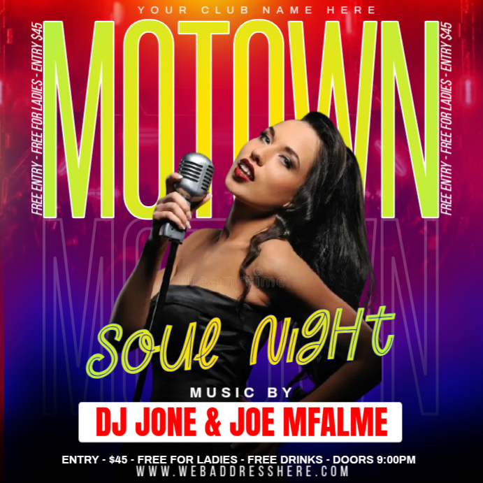 Plantilla de Motown music event poster | PosterMyWall