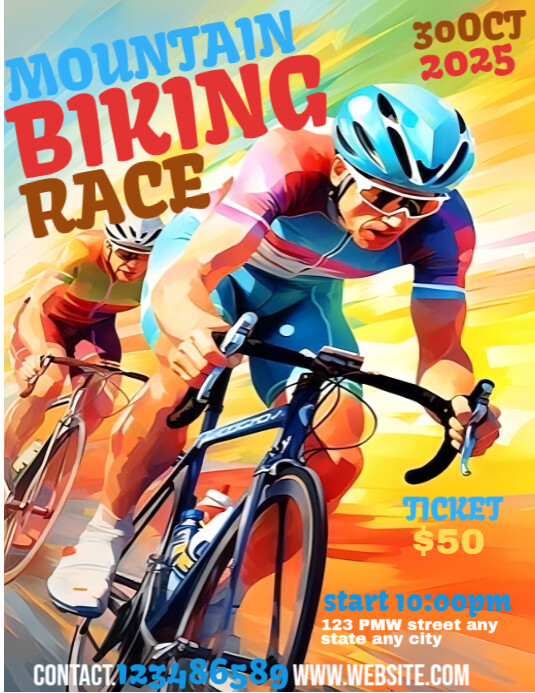 MOUNTAIN biking race flyer Template | PosterMyWall