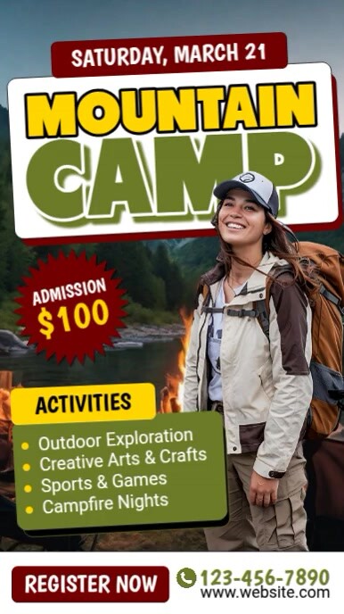 Mountain Camp Ads Template | PosterMyWall