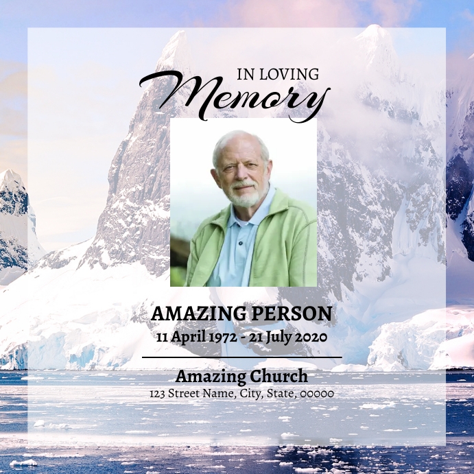 Mountain Funeral Instagram post templat Template | PosterMyWall