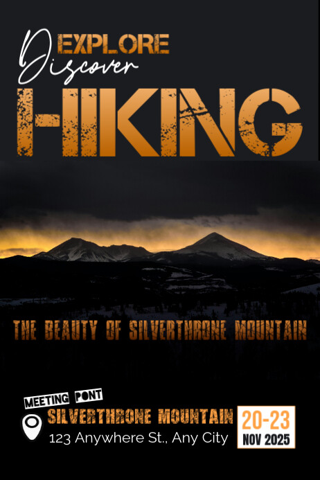 Mountain Hiking Poster Template | PosterMyWall