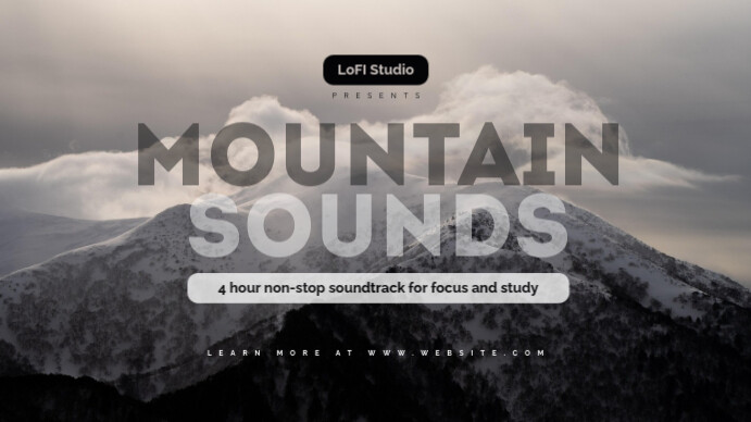 Mountain Sounds Focus and Study Music Youtube Thumbnail Template ...
