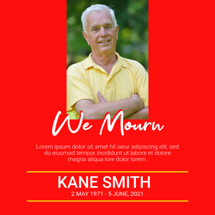 Copy of Mourn Template | PosterMyWall