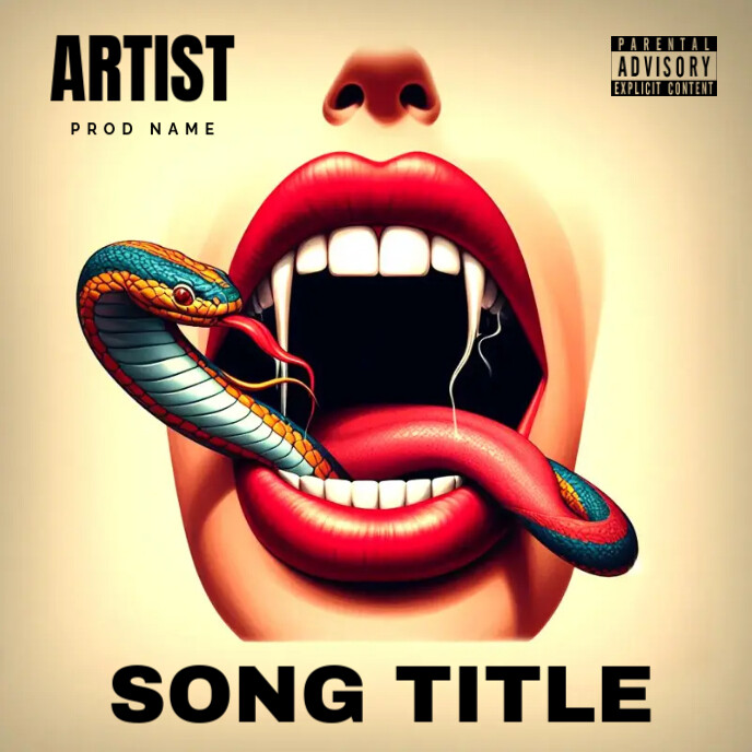 mouth with snake album cover art Template | PosterMyWall