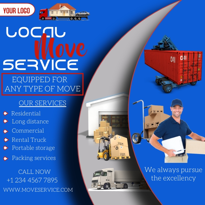 move mail express and haulage flyer template | PosterMyWall