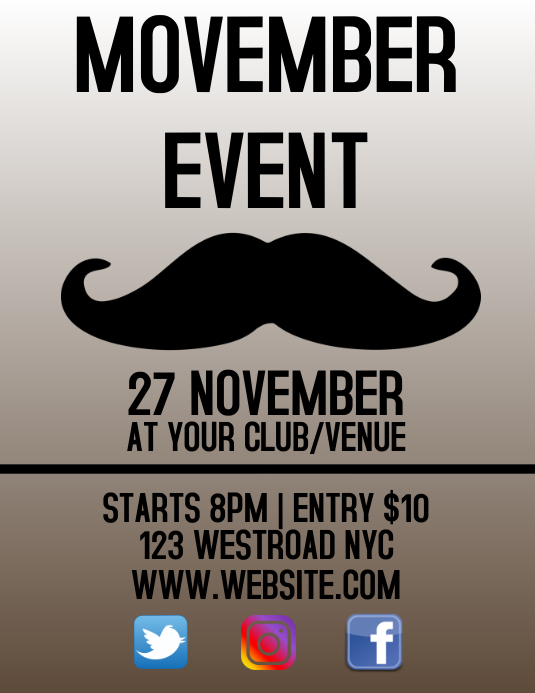MOVEMBER EVENT FLYER TEMPLATE | PosterMyWall