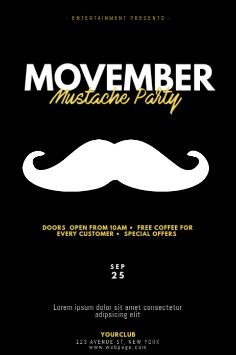 Movember Party Flyer Template | PosterMyWall