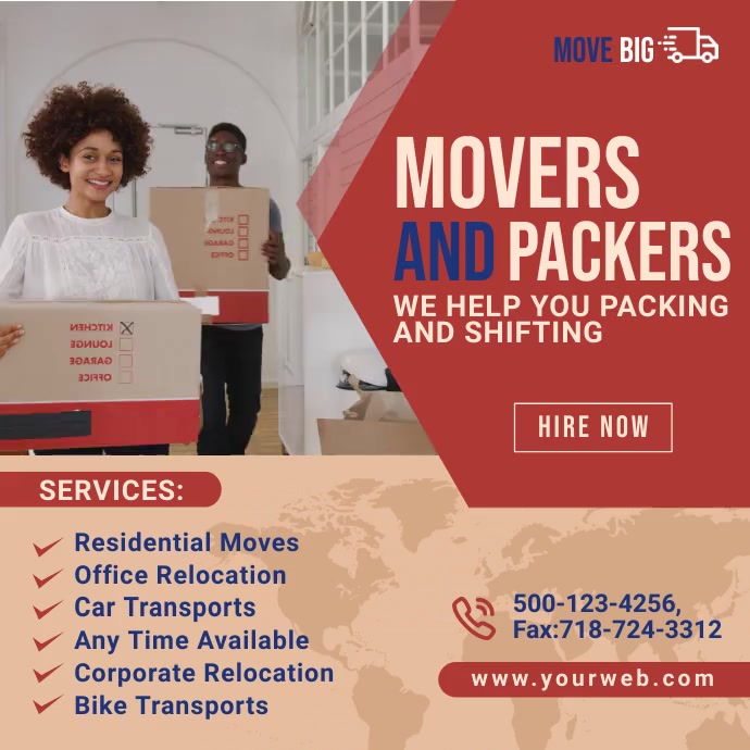 Movers and Packers Service Instagram Post Template | PosterMyWall