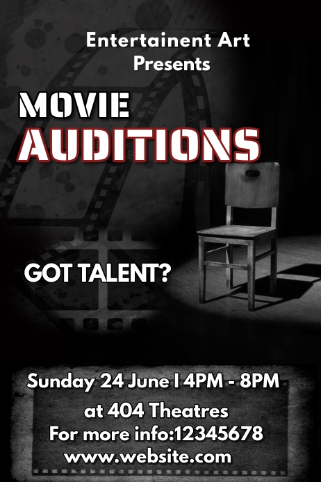 Movie Auditions Template | PosterMyWall
