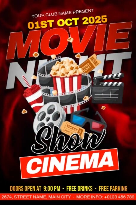 Movie Cinema Night Template | PosterMyWall
