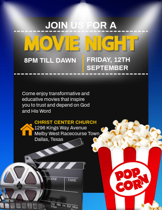 Movie Night Ad Flyer Template | PosterMyWall