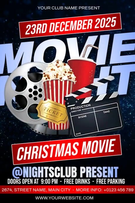 Movie Night Ads Template | PosterMyWall