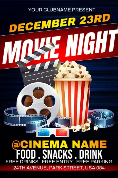 Movie Night Ads Template | PosterMyWall