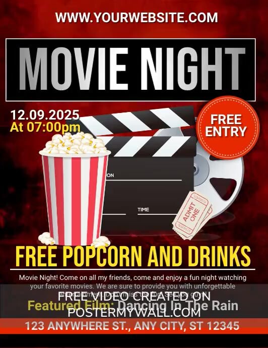 Movie Night Ads Template | PosterMyWall