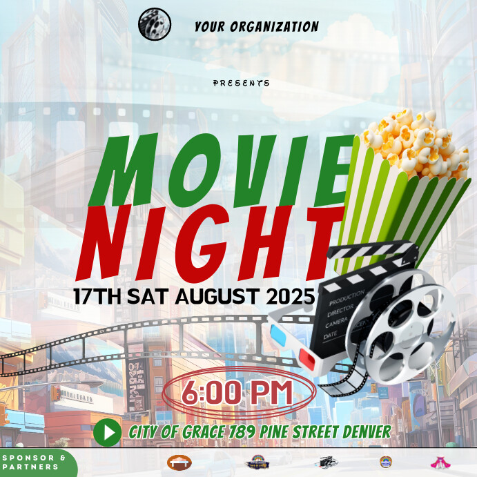 Plantilla de Movie night | PosterMyWall