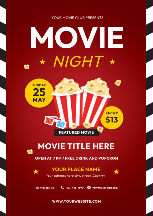 Movie Night Flyer Template | PosterMyWall
