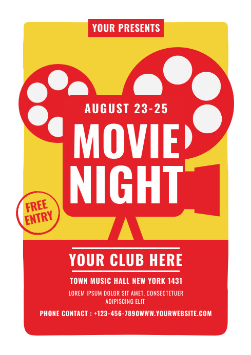 Movie Night Flyer Template | PosterMyWall