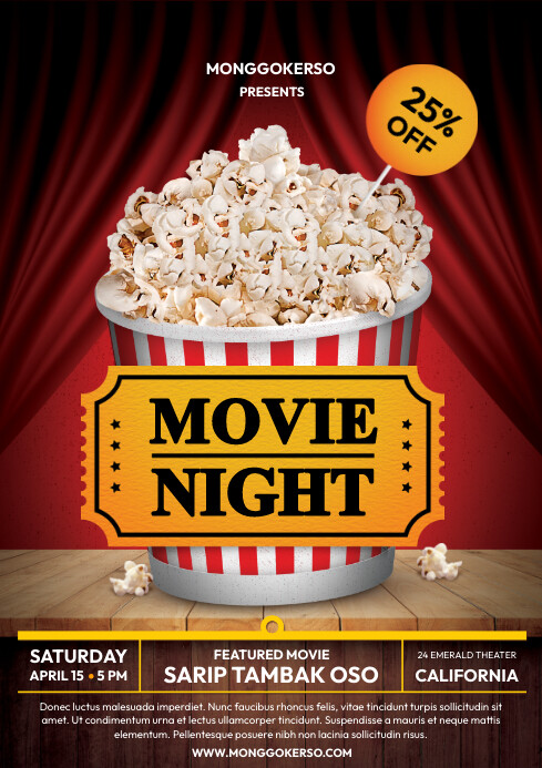Movie night flyer Template | PosterMyWall