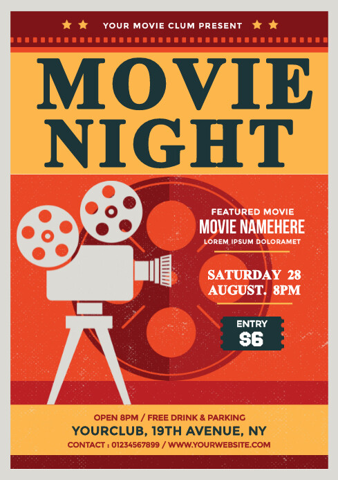 Movie night flyer Template | PosterMyWall