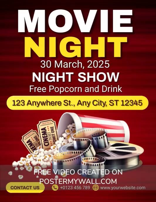 Movie Night Flyer Template | PosterMyWall