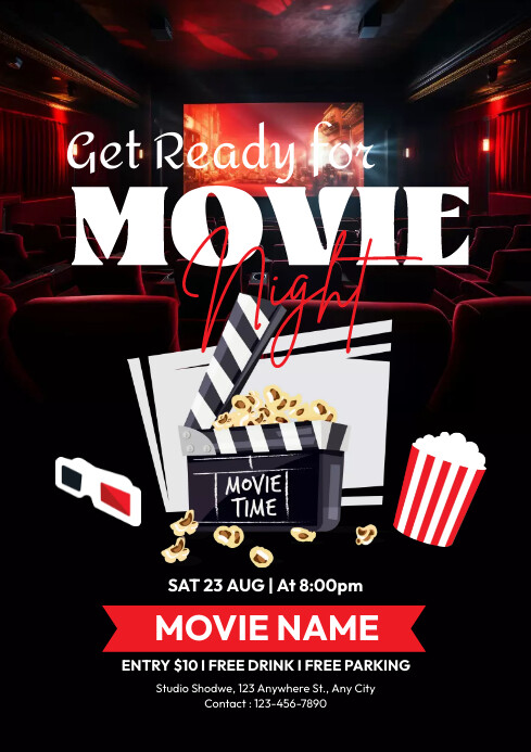 Movie Night Flyer Template | PosterMyWall