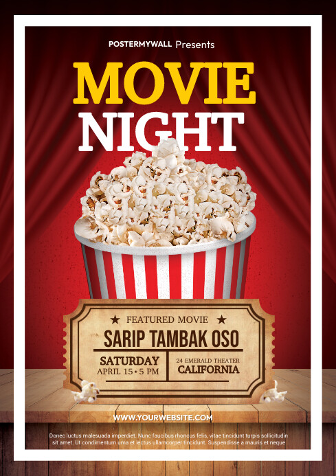 movie night flyer template | PosterMyWall