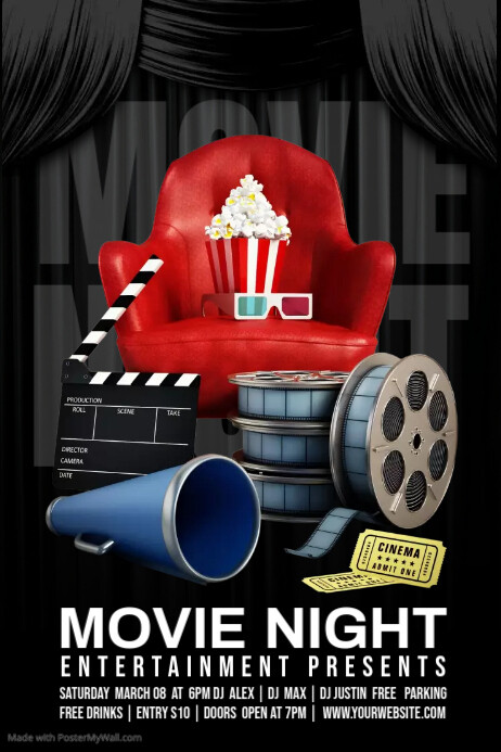 Movie night flyer template | PosterMyWall