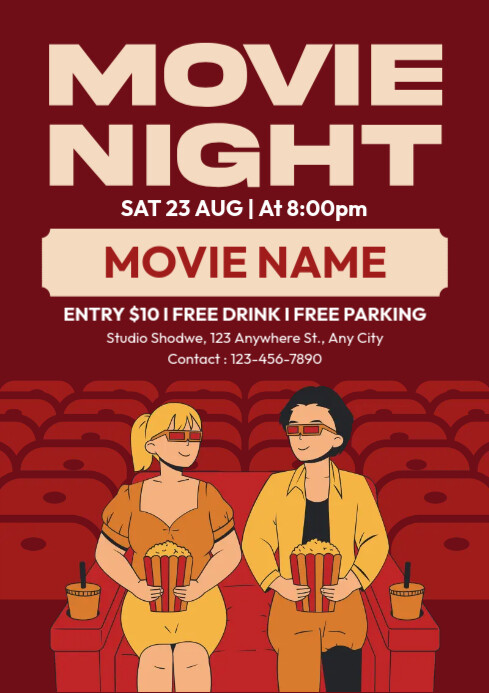 Movie Night Flyer Template | PosterMyWall