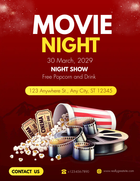 Plantilla de MOVIE NIGHT FLYERS | PosterMyWall