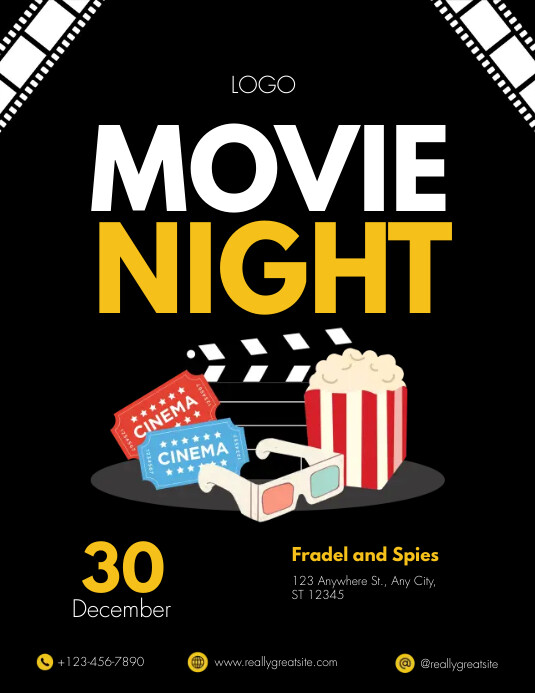MOVIE NIGHT FLYERS Template | PosterMyWall