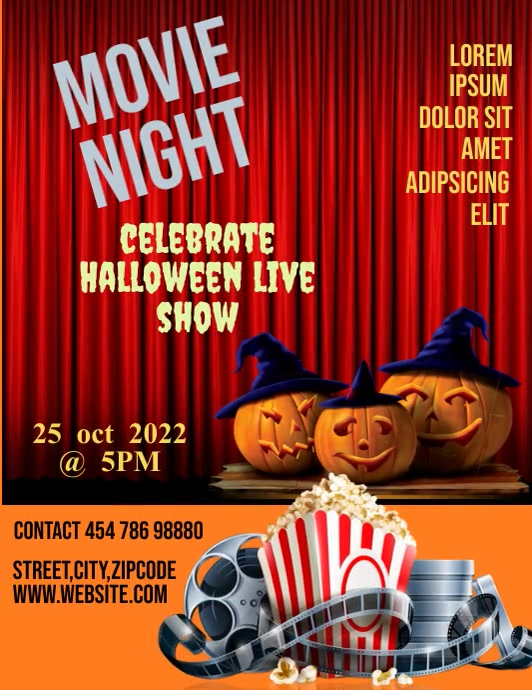 movie night halloween template | PosterMyWall