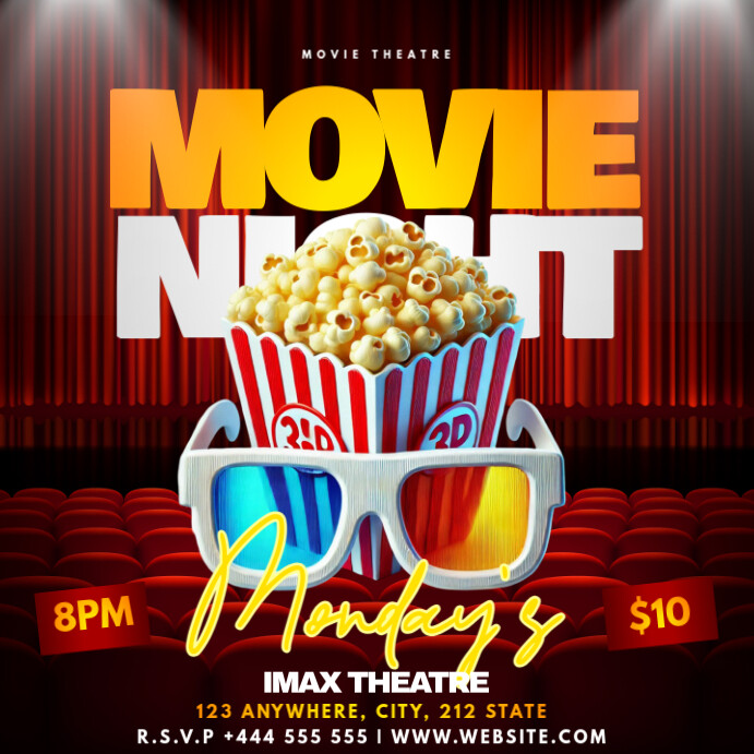 Copy of Movie Night Instagram Post | PosterMyWall