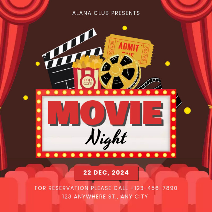 Movie Night Instagram Post Template | PosterMyWall