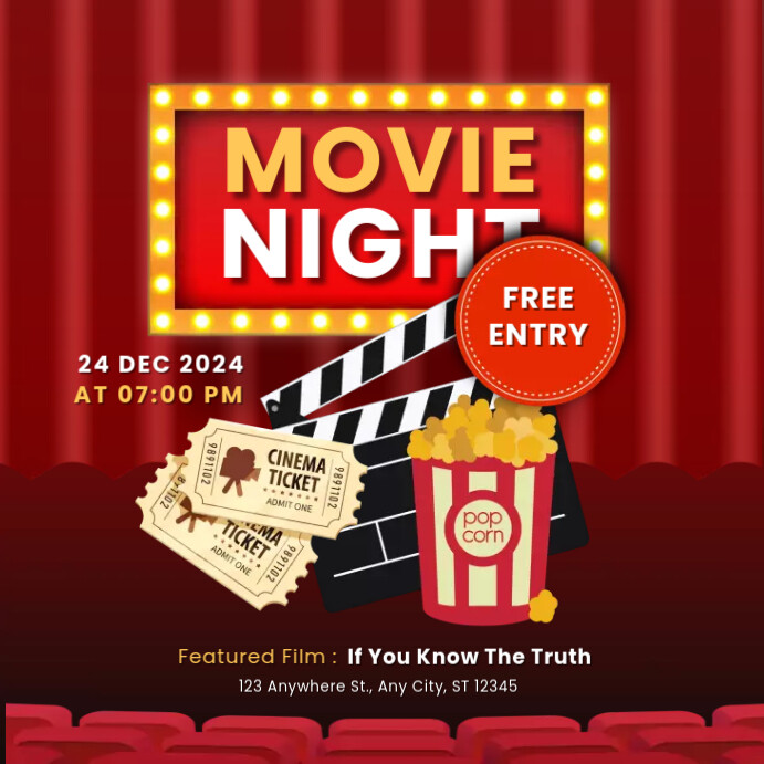 Movie Night Instagram Post Template | PosterMyWall