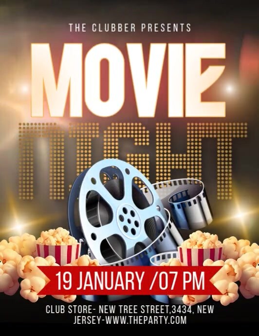 Movie Night Party Template | PosterMyWall