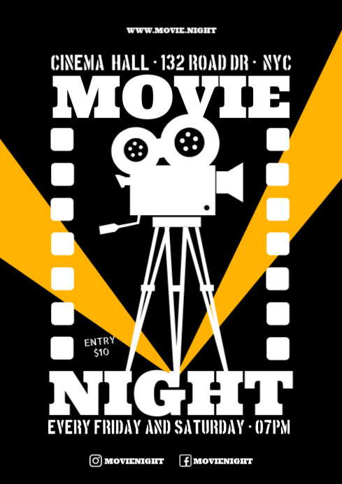 MOVIE NIGHT POSTER Template | PosterMyWall