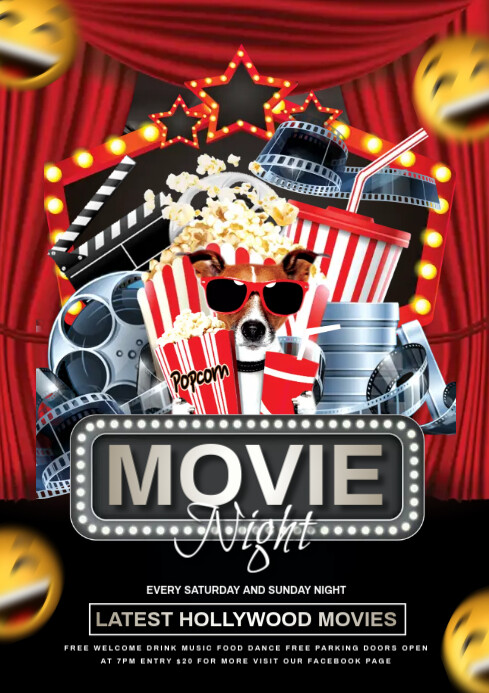 Movie night poster Template | PosterMyWall