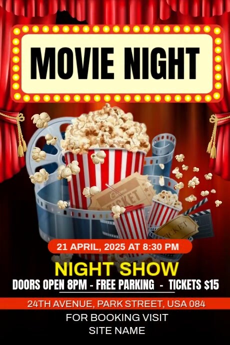 Movie Night Show Template | PosterMyWall