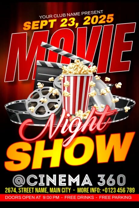 Movie Night Show Template | PosterMyWall