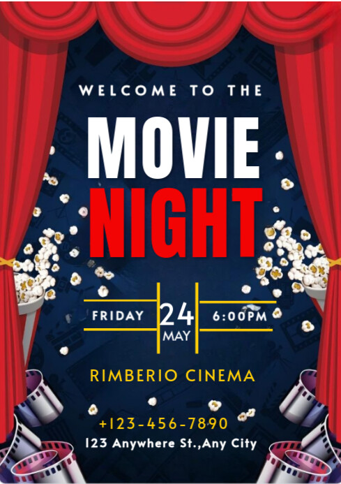 Movie Night Template A4 | PosterMyWall